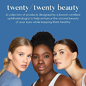 twenty/twenty beauty Get Growing Lash & Brow Serum, Made in USA with Castor Oil for Longer, Fuller, Thicker Looking Lashes, Natural and Physician Developed (0.33 Fl Oz)