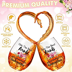 Thank You for Being My Godmother Wine Glass, Personalized Mother's Day Birthday Christmas Gift for Godmother Mother, 17 Oz Godmother Announcement Wine Glass for Godmother from Godchild (Only The Best)