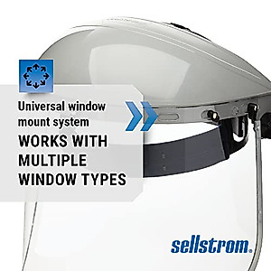 Sellstrom Advantage Series Face Shield - Clear Window with Aluminum Binding - Comfortable Ratcheting Headgear, ANSI Z87.1+ (S30110)