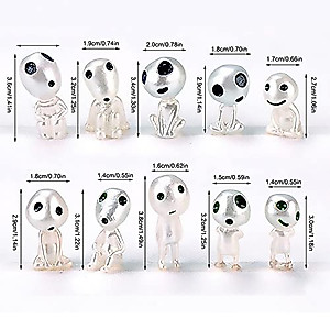 ZFFLYH Princess Mononoke Tree Spirits with Glow in The Dark Rocks and Tree Stump, 62Pcs Luminous Ghost Micro Landscape for Landscape Garden Decoration,Blue