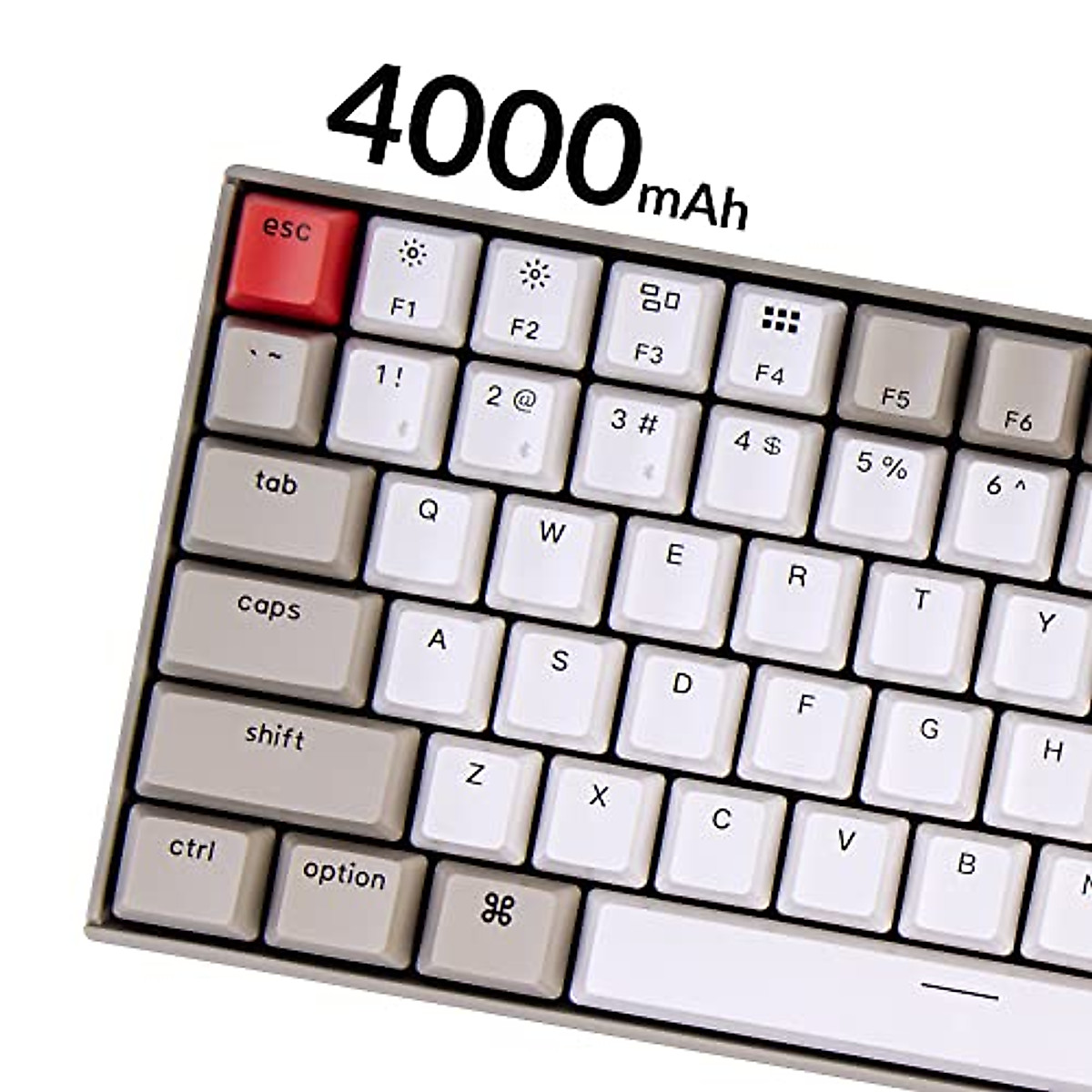 Keychron K2 75% Layout Bluetooth Wireless/USB Wired Mechanical Gaming Keyboard Mechanical Blue Switch, Compact 84 Keys Computer Keyboard for Mac & Windows