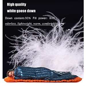 Naturehike Ultralight Goose Down Camping Sleeping Bag 800 Fill Power Compact Envelope Backpacking Sleeping Sack for Hiking Outdoor (Blue)