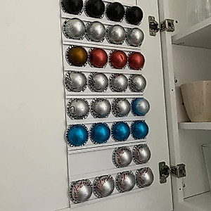 Pod Holder for Vertuo Coffee Pods | Under Cabinet or Wall Mounted Storage for Pods | Minimalist Design to Declutter Your Kitchen | MADE IN USA (White)