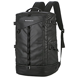 Mouteenoo Travel Backpack with Shoes Compartment for Gym Sports Hiking Water-Resistant Backpack for Men and Women (Black)