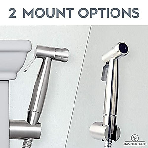 SmarterFresh Faucet Bidet Sprayer for Toilet - Warm Water Handheld Sprayer with Sink Hose Attachment for Bathroom… (Stainless Steel)