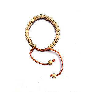 M Francisco Shiva Ling Lingam Shivling Prayer Statue Brass Stand with Thali + Hare Ram Hare Krishna Tulsi Bracelet