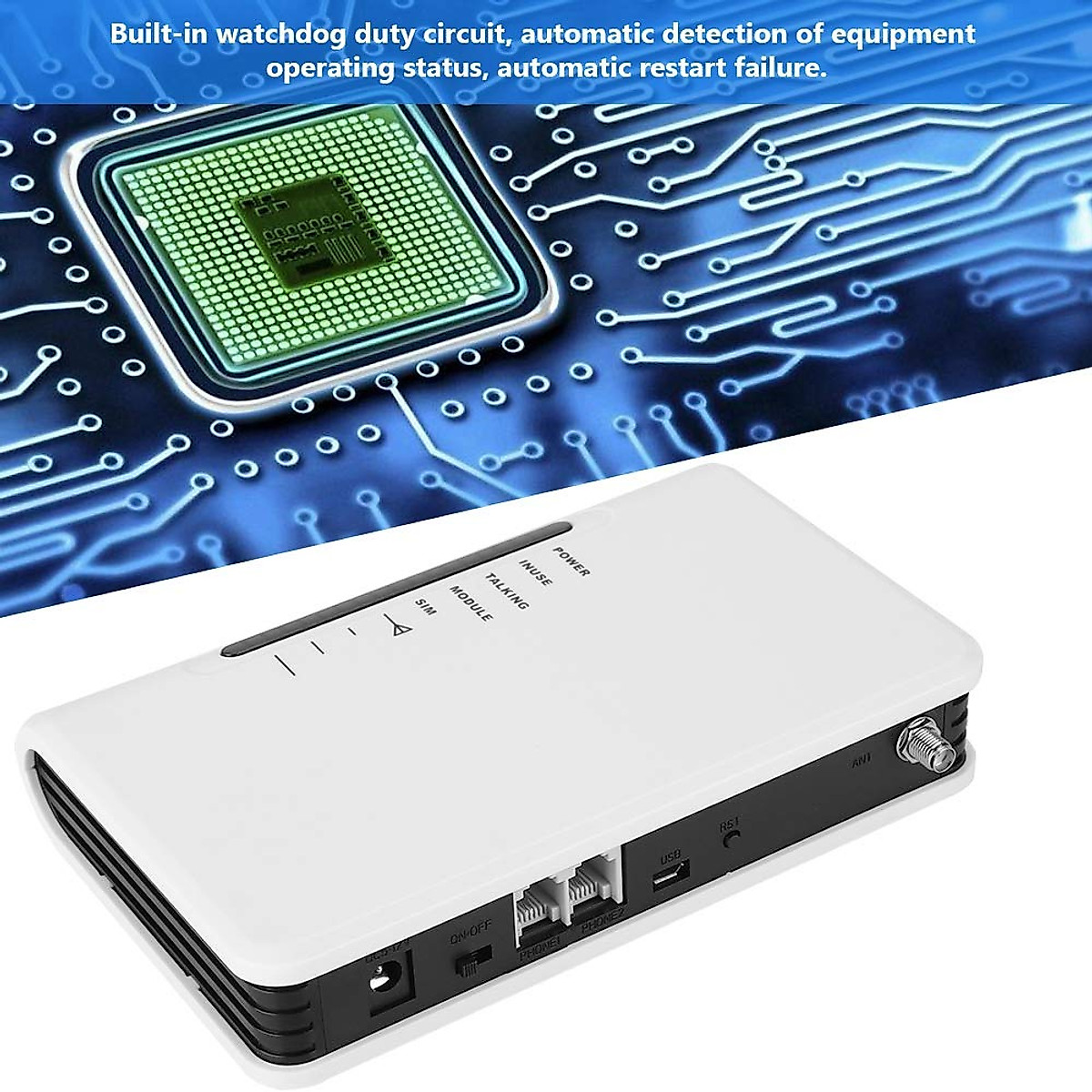 Bewinner Fixed Terminal Main Unit, Worldwide LED Fixed Terminal Quad-Band GSM 850/900/1800/1900Mhz Alarm with LED Lights Display for Telephone Landlines, Alarms, Recording