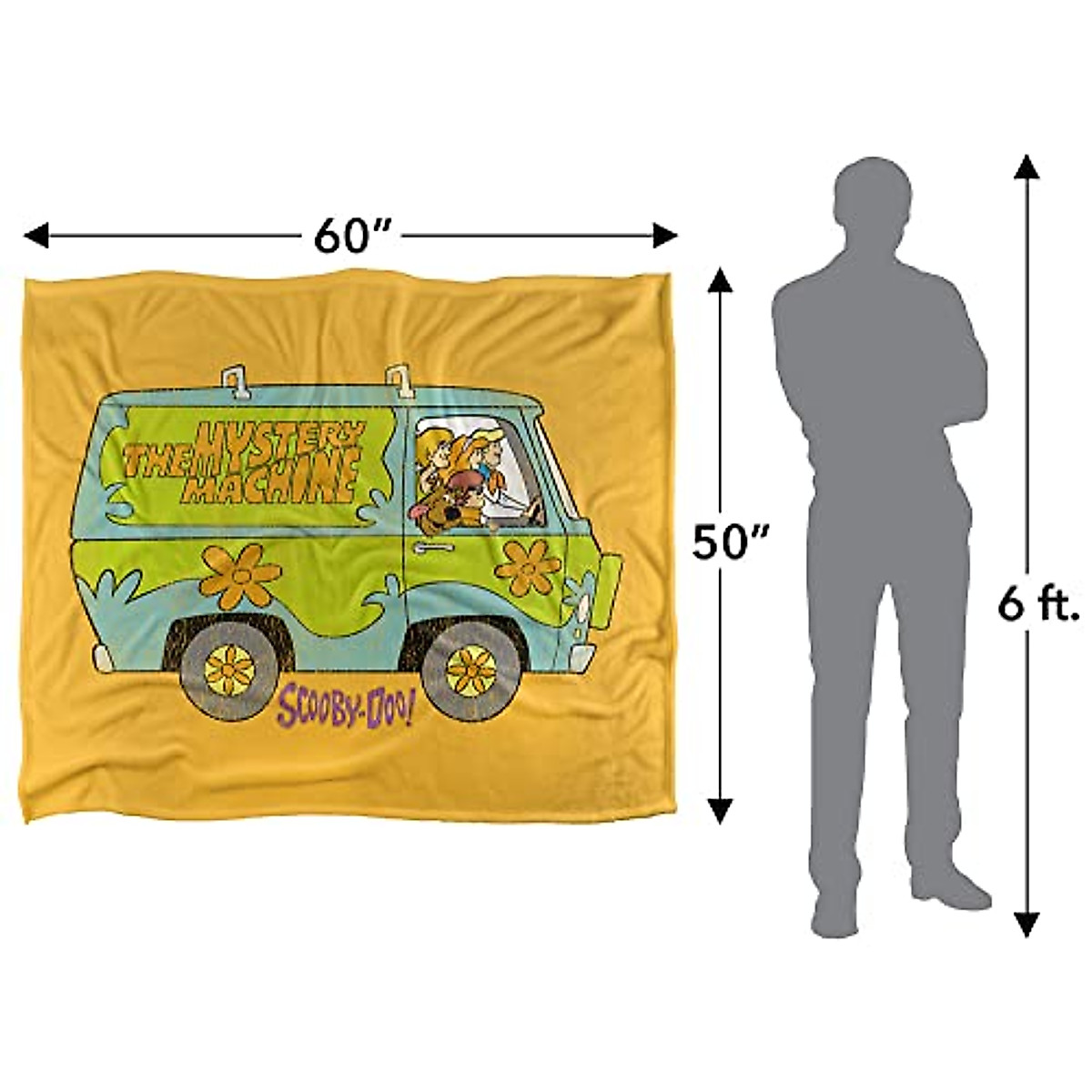 Scooby-Doo The Mystery Machine Officially Licensed Silky Touch Super Soft Throw Blanket 50" x 60"