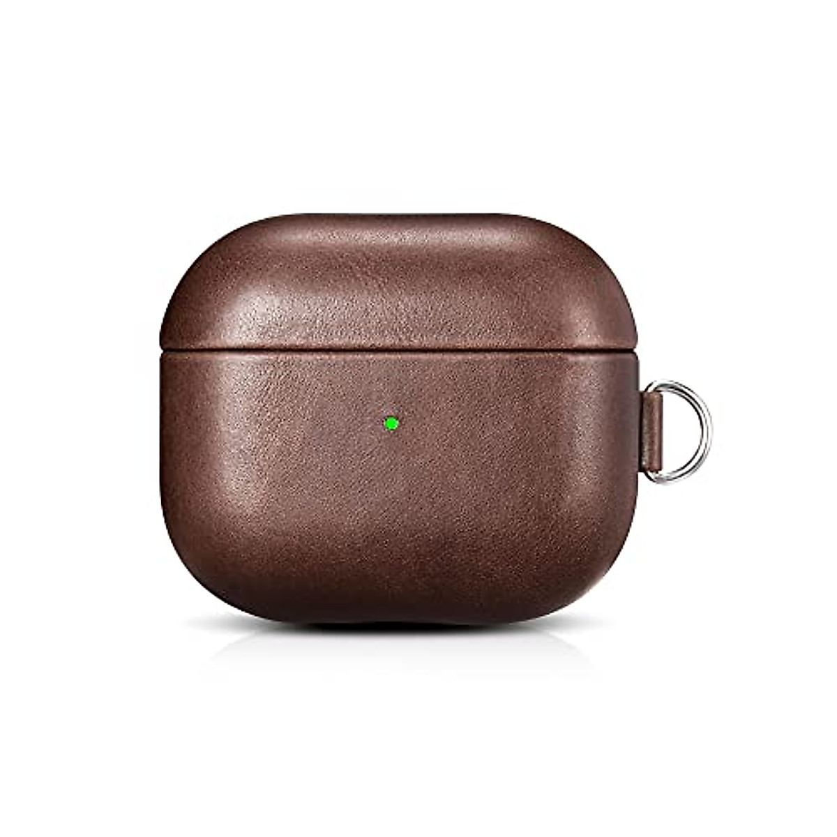 BlackBrook Airpods 3 Case, Hudson Detachable Premium Genuine Leather Protective Hard Case Cover with Fastener Clip and Attachment for Apple AirPods 3 (Brown)