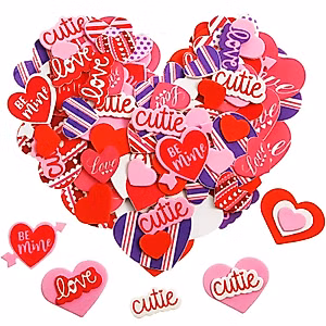 Blulu 900 Pieces Valentine's Day Heart Foam Stickers Self Adhesive Heart Shape Sticker for Wedding Valentine's Day Decoration Art Crafts