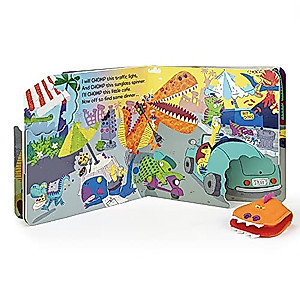 Chomp Chomp Dino Finger Puppet Board Book Ages 2-5; Includes Detachable Plush Finger Puppet For Playtime