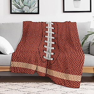 Football Throw Blanket - Soft Flannel Sports Football Blankets for Girls Boys Kids Football Lovers - Warm Rugby Throw Blankets for All Season Lap, Chair, Sofa - 50"x40"