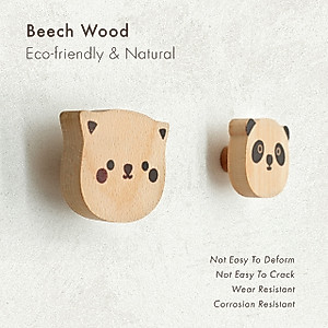 WONQEXZ Wall Hook,Child Baby Nursery Wood Wall Hook,Natural Colorful Animal Coat Hooks,Wooden Hooks,Children Wall Mounted Hook,Set of 5