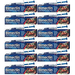 Bimectin Ivermectin Paste Horse Wormer (1.87 Ivermectin) - 12 DOSES