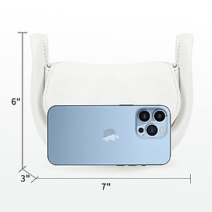 CECILE Designer Shoulder Handbags for Women, Mini Crossbody Purse Bag, Small Trendy Clutches wth 2 Straps (White)