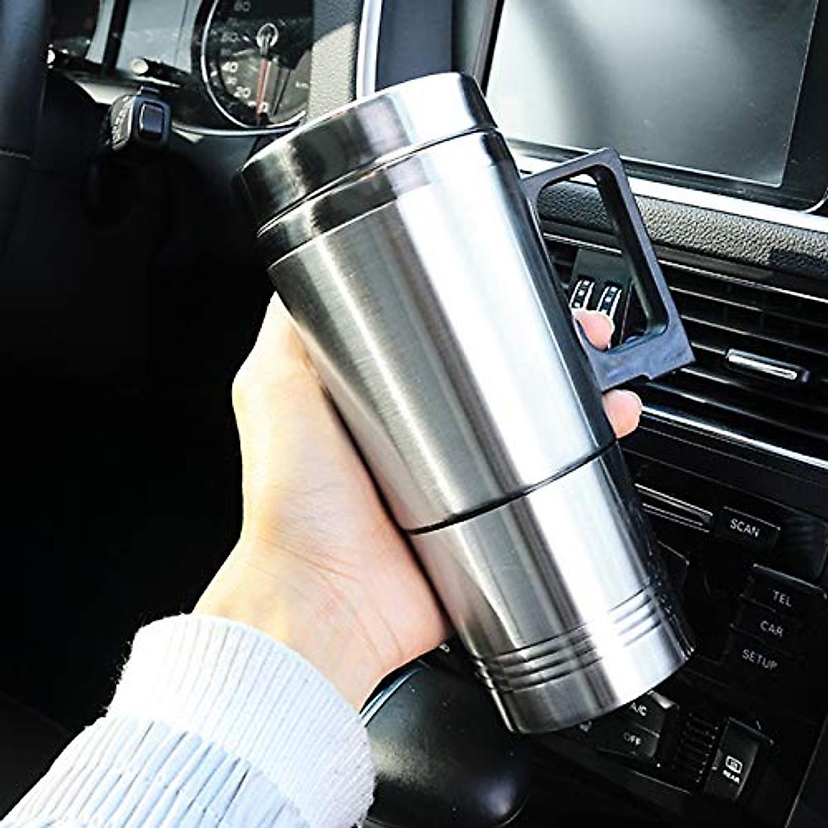 XIXIAN Car Electric Kettle,Electric Car Kettles Boiling Heat Cup Insulation Insulated Bottles 300ml 24V Stainless Steel Cigarette Lighter Plug
