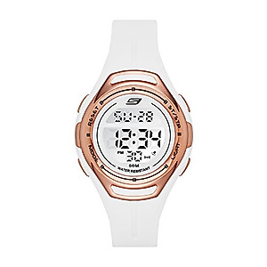 Skechers Women's Artesia Digital Chronograph Watch, Color: Rose Gold, White (Model: SR2011)