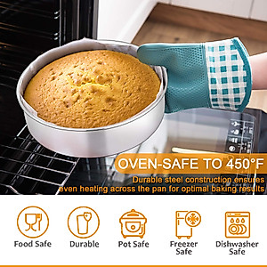 E-far Stainless Steel Bakeware Set, Metal Baking Pan Set of 9, Include Round/Square Cake Pans, Rectangle Baking Pan with Lid, Loaf Pan, Muffin Pan, Cookie Sheet with Rack, Dishwasher Safe