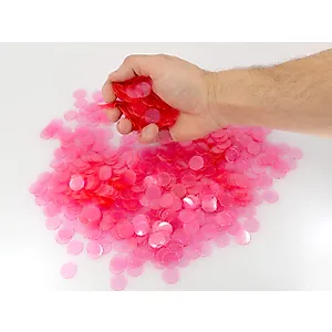 Regal Bingo Plastic Bingo Chips 500 Pcs - Clear Transparent Counters Game Chips Set for Board Game - Fun Bingo Night - 3/4 Inch Pink Color
