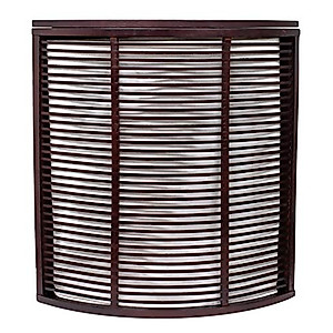 BirdRock Home Compact Corner Laundry Hamper with Lid and Removable Liner - Small - Brown Bamboo - Easily Transport Laundry - Baby Dirty Clothes Bin Sorter Basket - Cut Out Handles