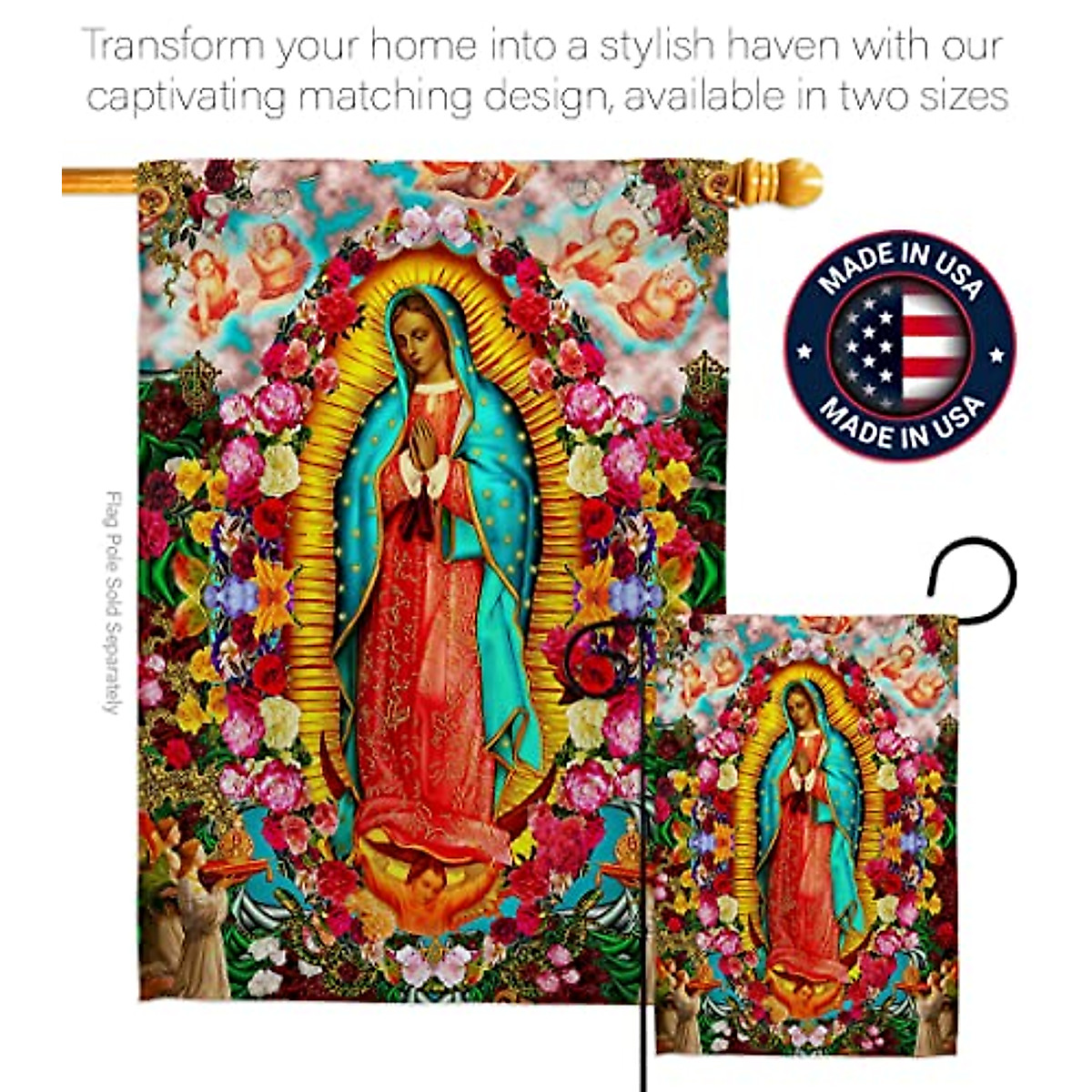 Ornament Collection Our Lady of Guadalupe Garden Flag Religious Faith Hope Grace Peace Dove Christian Religion Easter House Decoration Banner Small Yard Gift Double-Sided, Made in USA