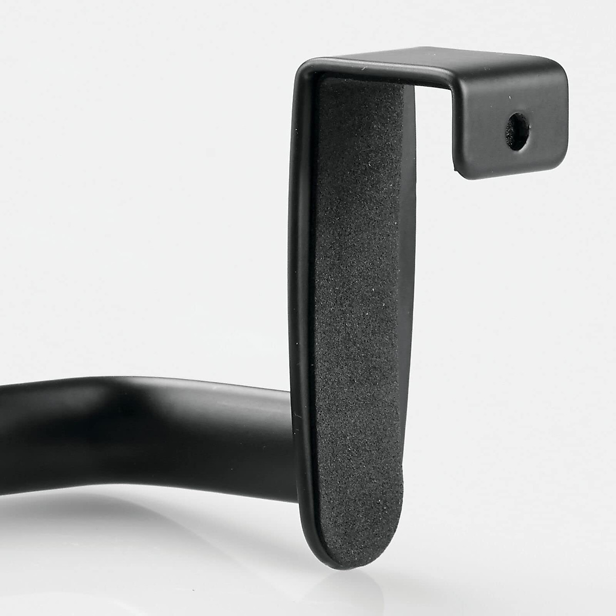 mDesign Steel Metal Wire Over Cabinet Towel Rack Storage Organizer - Hang on Cabinet or Door - Towel Bar Holder for Kitchen - Holds Hand Towels, Washcloths - Spira Collection, 2 Pack, Matte Black