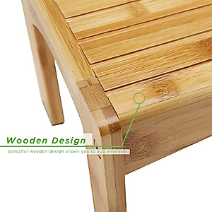 Mind Reader Kids' Step Stool, Height Booster for Kitchen, Bathroom, Closets, Slip Resistant, Brown, Bamboo