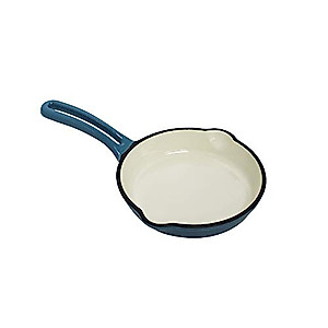 Mirro MIR-19060 6" Mini Cast Iron Skillet, Teal, Ready to Use