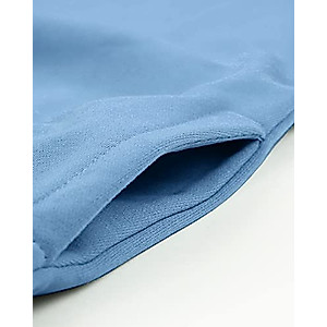 DJT Fashion Womens Fleece Sweatshirt for Women Casual Shirts V Neck Long Sleeve Tops Pullover with Pockets X-Large Air Blue