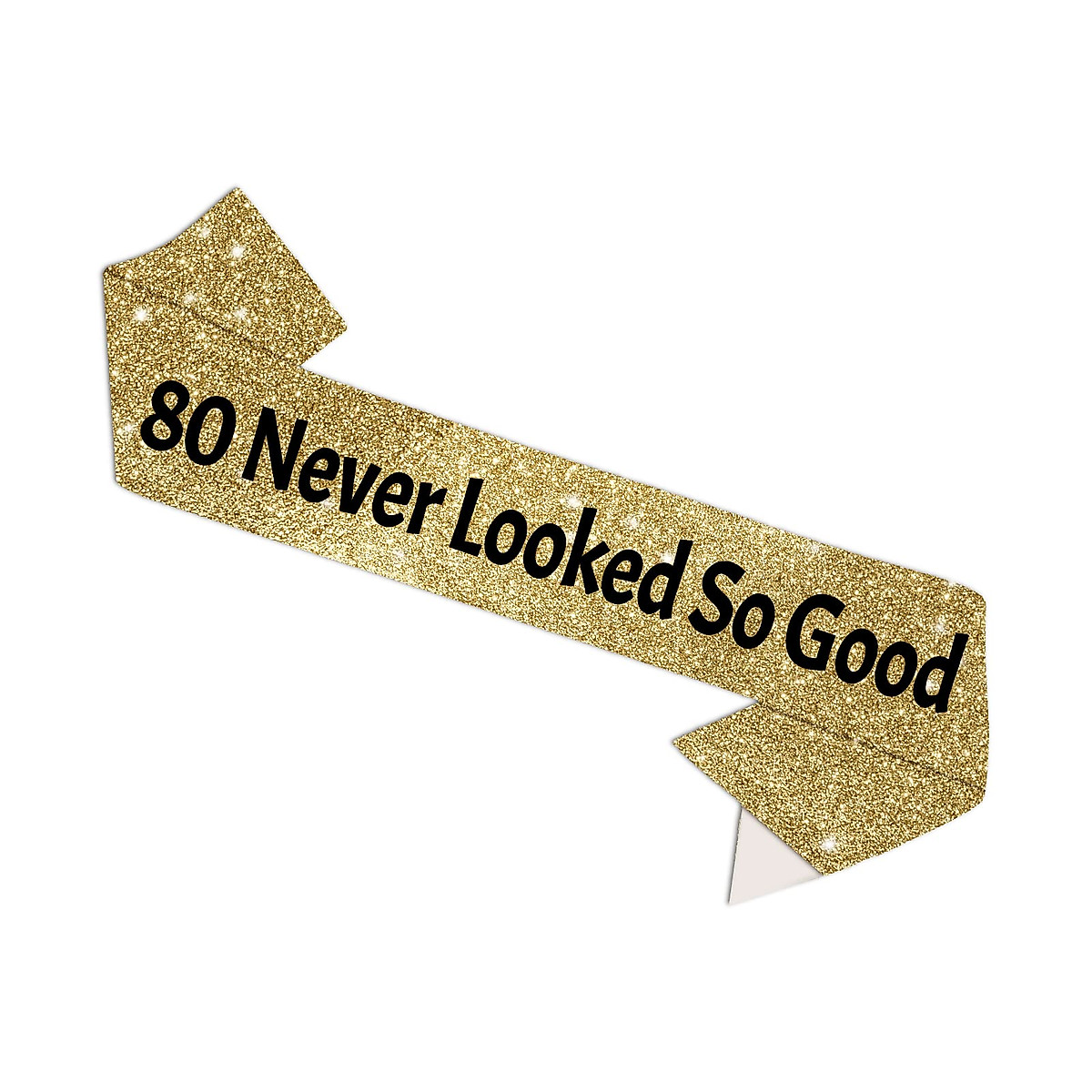 80 Never Looked so Good Birthday Sash, 80th Birthday Gifts, 80th Birthday Sash, Happy 80th Birthday Party Supplies, 80th Gold Glitter Birthday Sash for 80th Birthday Party Supplies and Decorations