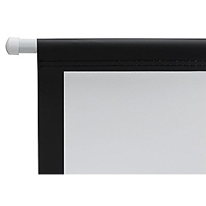 Displays2go 63 x 36 Inch Projector Screen with Height Adjustable Tripod Stand – Black (PRSTRI72)