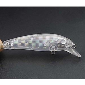 10PCS Unpainted Lure Blanks 5.22g 7.5cm Crankbait Simulation Blank Body Clear Hard Baits Trout Salmon Minnow Lure Popper Lures Topwater Freshwater 380