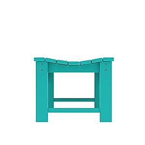 WO Home Furniture 48" Modern Backless Bench, HDPE Plastic, Turquoise