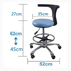 SFKLYU Dentist Chair Dental Stool with Lumbar Support Rolling Chair, Swivel Salon Chair for Drafting, Computer, Hospital, Clinic, Dental, Home,A2
