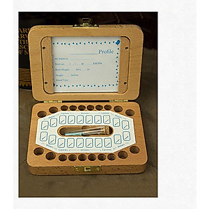 Baby Tooth Box,Solid Wood Teeth Boxes,Teeth Storage Box,Baby Save Boxes,Kids Keepsake Organizer for Baby Teeth and Hair,Baby Shower& Birthday Gift