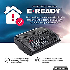 Midland - WR400, Deluxe NOAA Emergency Weather Alert Radio - S.A.M.E. Localized Programming, 80+ Emergency Alerts, & Alarm Clock w/ AM/FM Radio