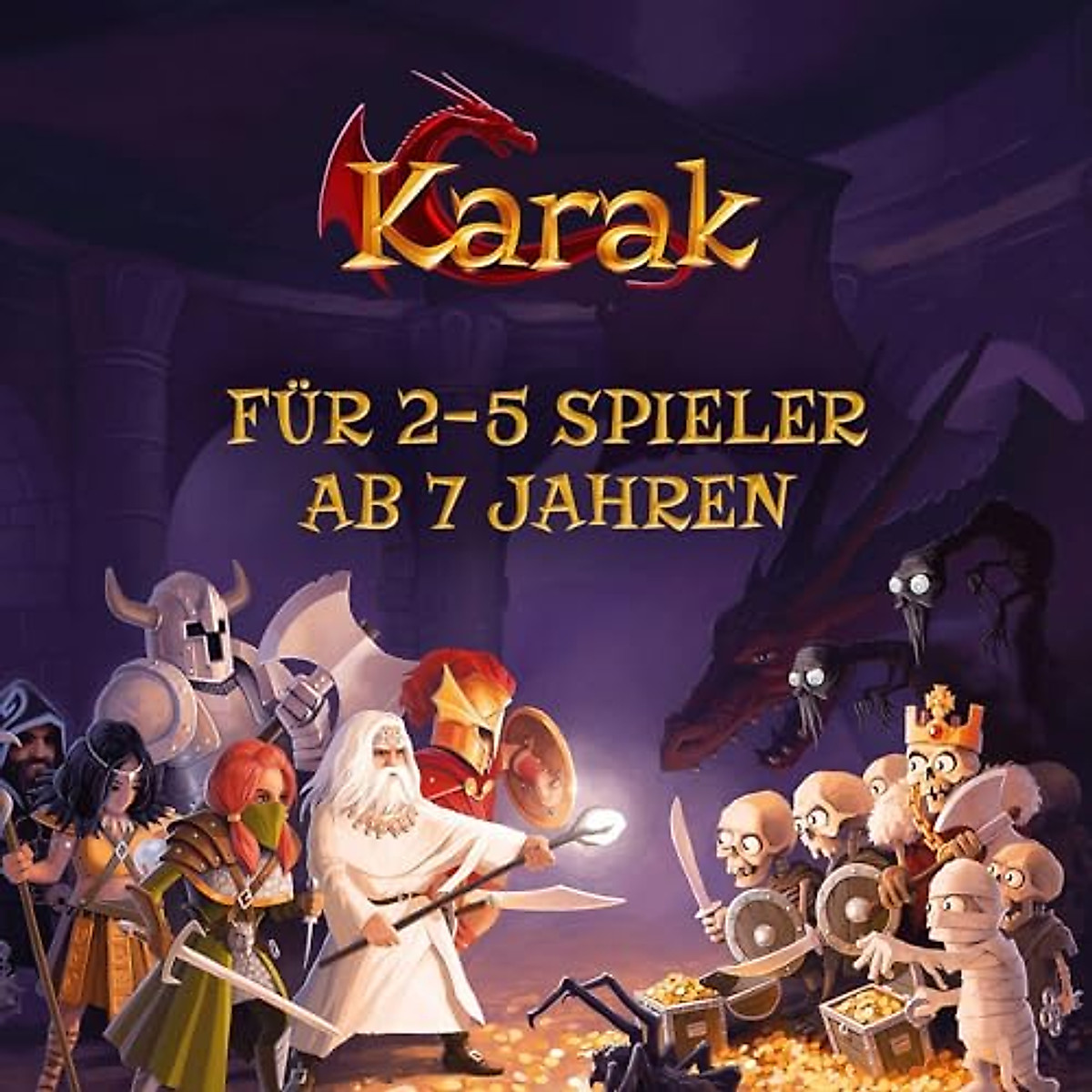 Karak | A Dungeon Crawler Game for Kids from Kosmos Games | Competitive Role-Playing Fantasy Game for 2 to 5 Players Ages 7+ | Dice-Rolling Mechanism | Ideal for Families | 2-Language, German/English