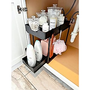 Elnaz Hamai 2 Tier Slide Out Storage Shelf Kitchen Organizer