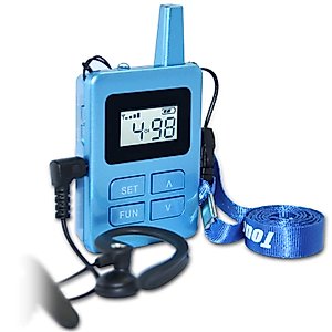 EXMAX ELGT-470 UHF Portable Receiver for Wireless Headphone for Whisper System Translation Equipment 100 Channels Firing Range Training,Traveling,court of law,Simultaneous Interpretation(One Receiver)