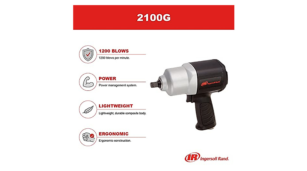 Ingersoll Rand 2100G 1/2" Air Impact Wrench: 550 ft-lb Power