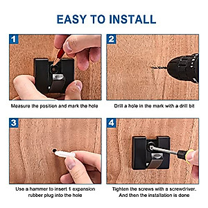 Mornajina 2 Packs Black Folding Hideaway Coat Hooks, Heavy Duty Wall Hooks, Retractable Hooks for Hanging Coat, Wall Mount Hook for Home, Office, Restaurant