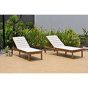 Amazonia Regatta Patio Chaise Lounger | Durable outdoor furniture with Teak Finish | Grey Cushion