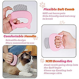 Cat Comb Pet Short & Long Hair Removal Massaging Shell Comb Soft Deshedding Brush Grooming And Shedding Matted Fur Remover Massage Dematting Tool For Dog Puppy Rabbit (Blue)