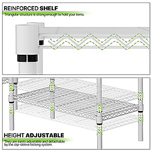 Magshion Clothes Rack Heavy Duty Clothing Rack for Hanging Clothes Adjustable Metal Wire Shelving Portable Closet with 7 Shelves and 4 Hang Rods, Freestanding Closet Wardrobe, 1000lbs, Black