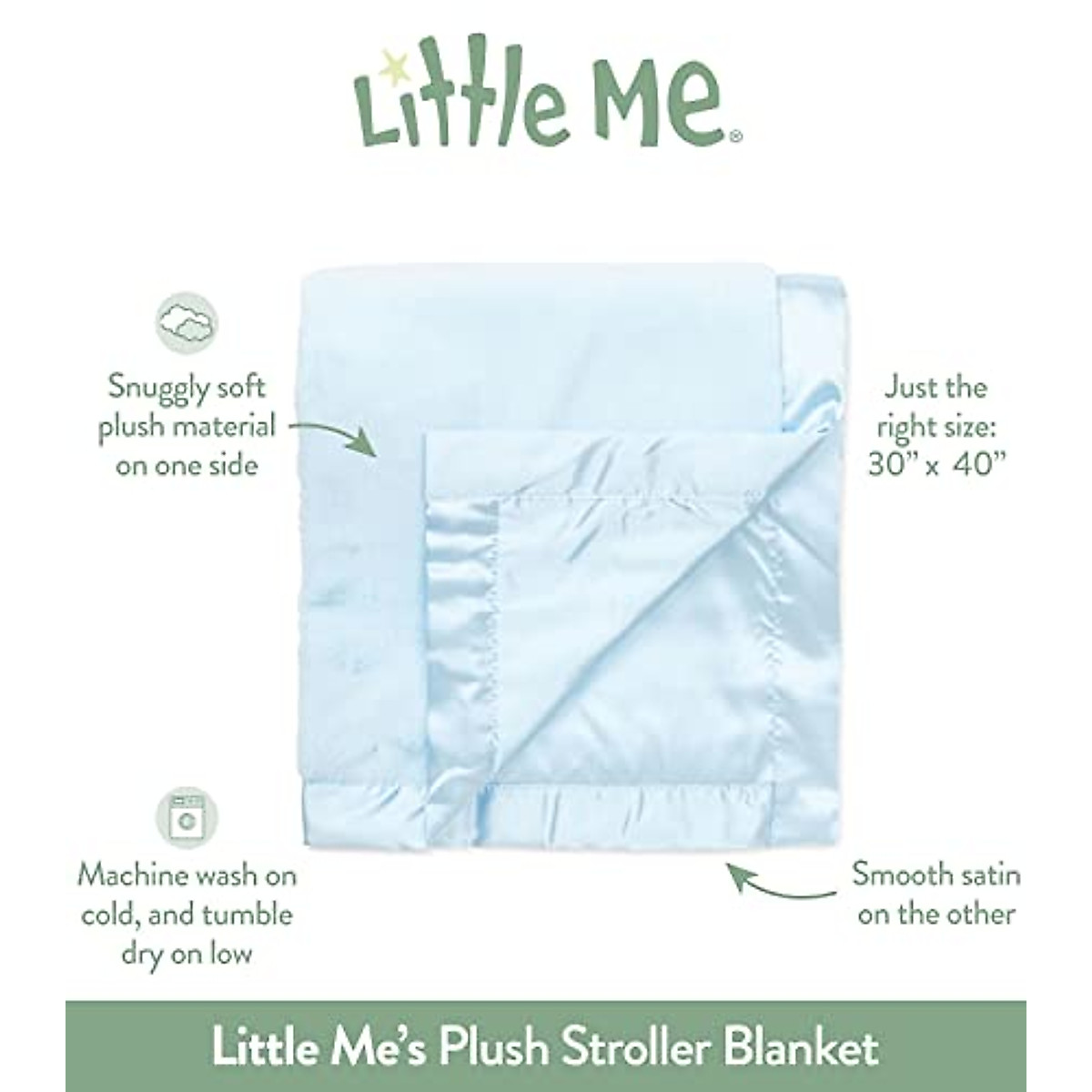 Little Me Baby-Girls Newborn Plush Stroller Blanket, Light Pink, One Size