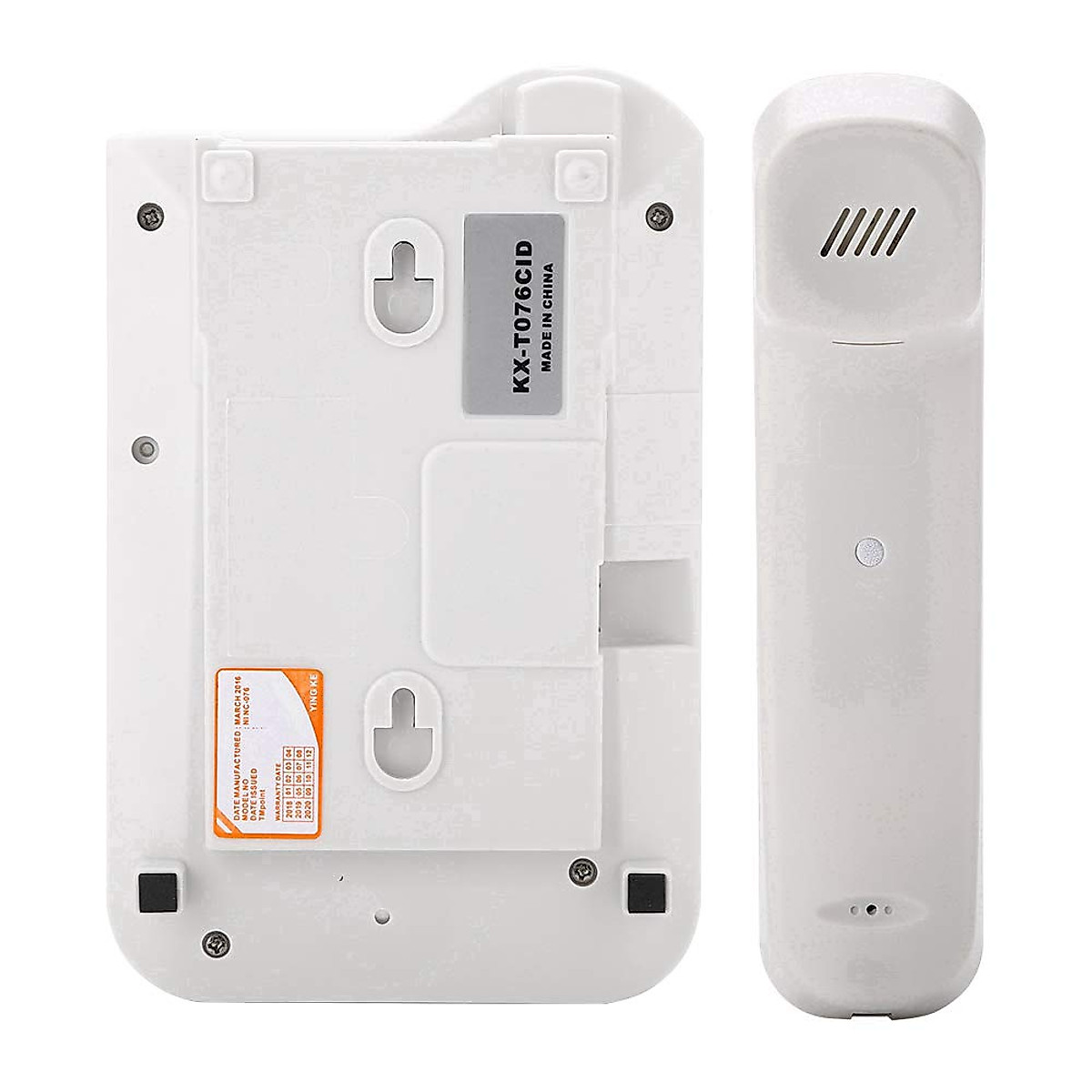 Corded Telephone, Landline Wall Pone Desktop Wired Handset Telephone with Caller ID, Calls Display for Office Home Hotel (White)