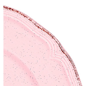 HomeVss, Stoneware French Countryside 20pc Dinnerware Set, Speckled and Antique Pink