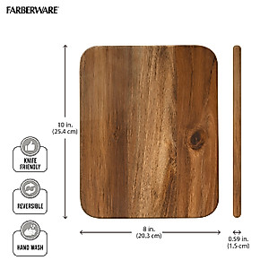 Farberware Small Acacia Wood Cutting Board, 8x10-Inch