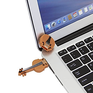 CHUYI Novelty and Cute Violin Shape Design 128GB USB 2.0 Flash Drive Pen Drive Memory Stick Storage Cool Thumb Drive U Disk Gift (Brown - 1 Pack)