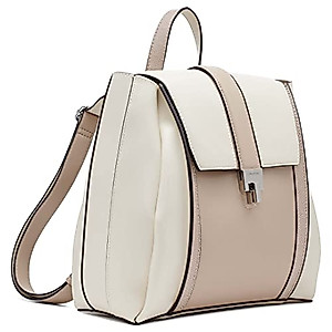 Calvin Klein Sahara Flap Turnlock Backpack, Mushroom/Mushroom/White